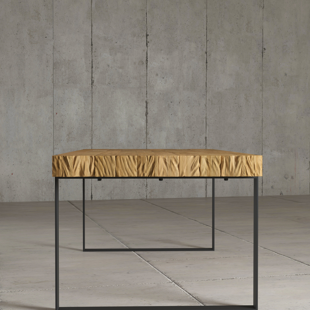 Hudson Dining Table - Natural Reclaimed Teak + Black Metal - Urban ...