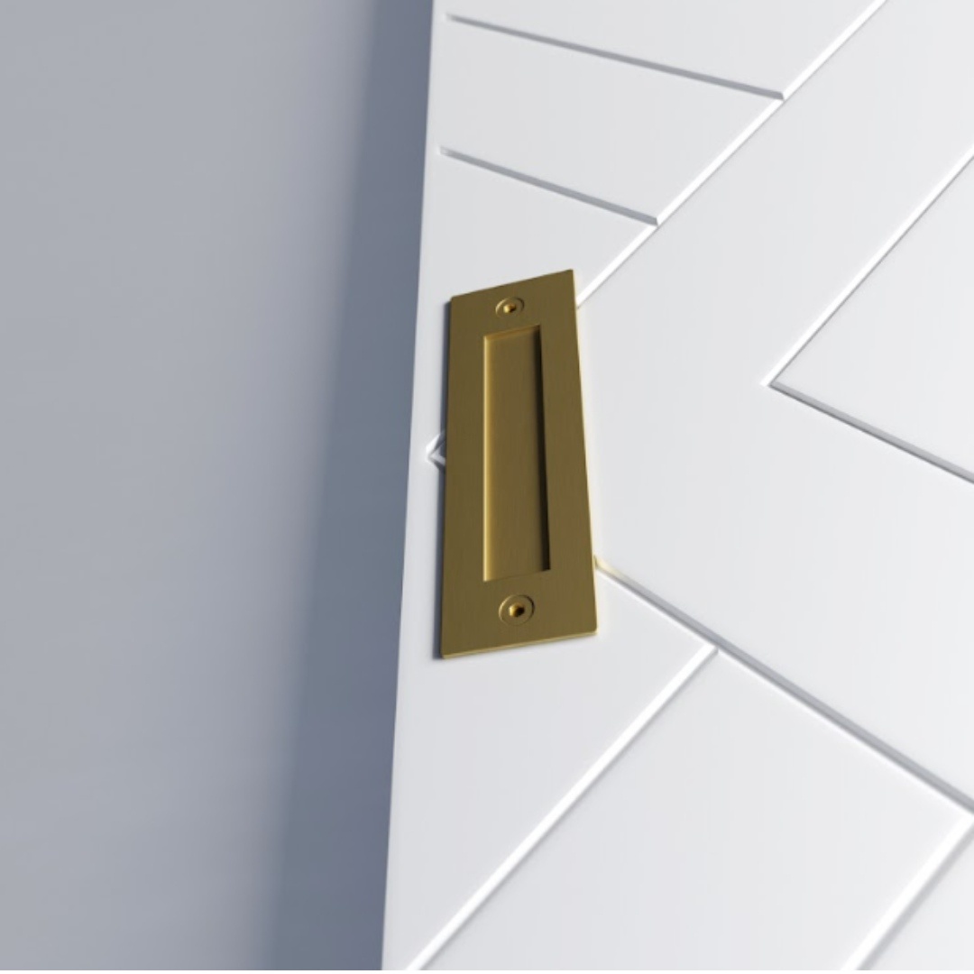 Arctic, White Barn Door - Gold Hardware - Urban Woodcraft